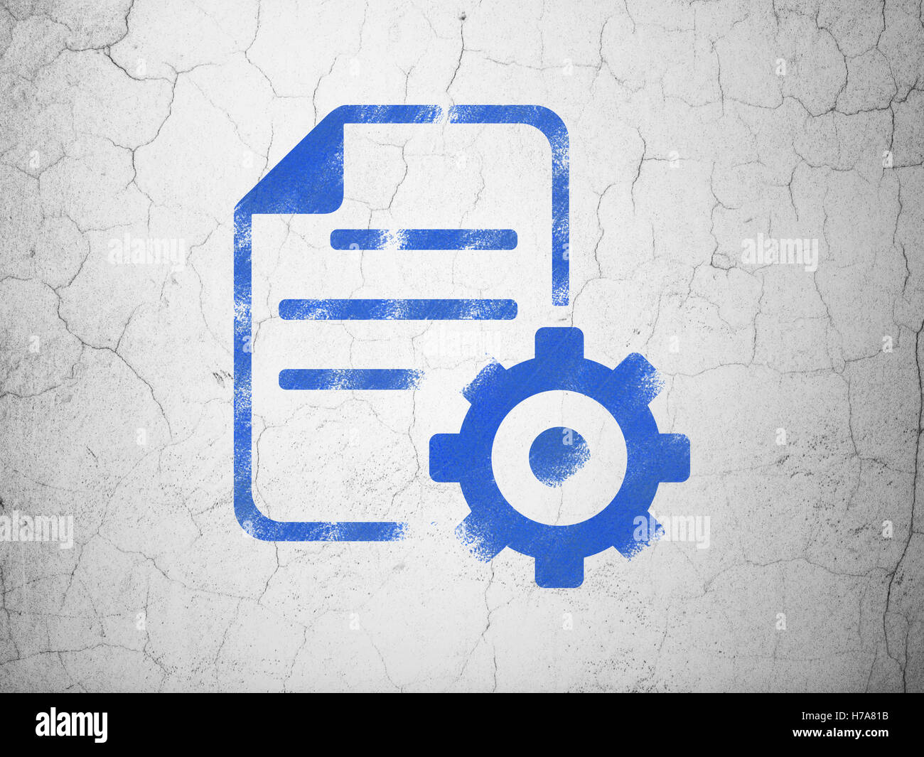 Programming concept: Gear on wall background Stock Photo - Alamy