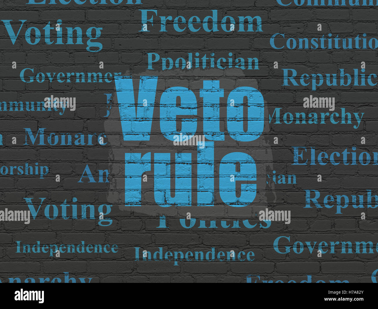 Politics concept: Veto Rule on wall background Stock Photo - Alamy