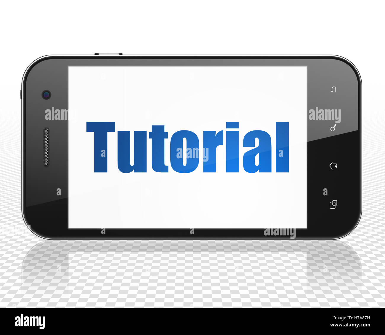 Studying concept: Smartphone with Tutorial on display Stock Photo - Alamy