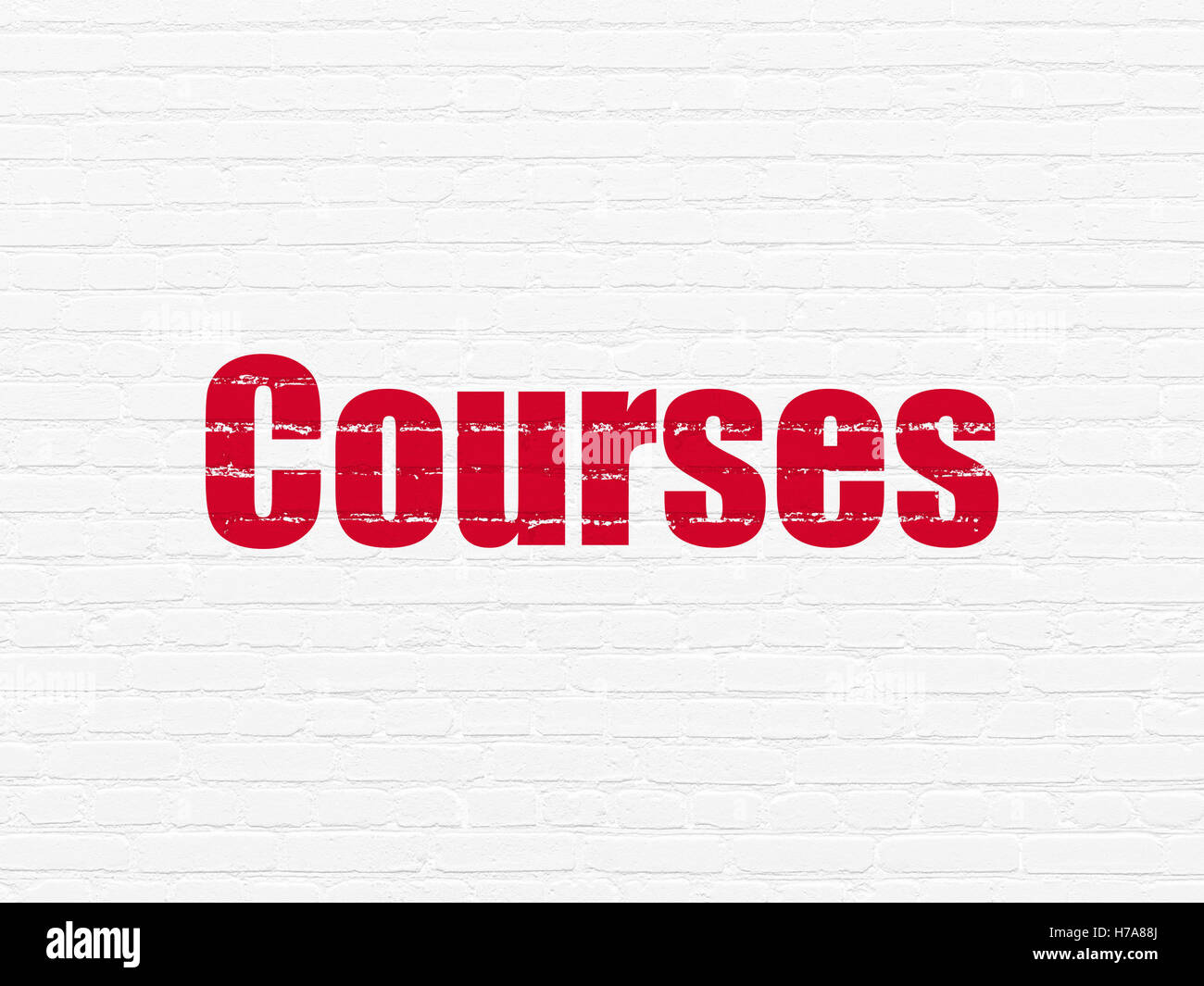 Studying concept: Courses on wall background Stock Photo - Alamy