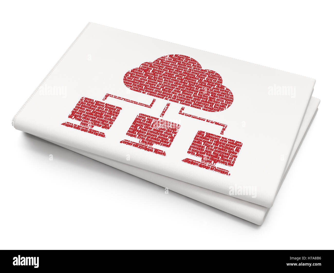 Cloud computing concept: Cloud Network on Blank Newspaper background ... Cloud computing concept: Cloud Network on Blank Newspaper background ...