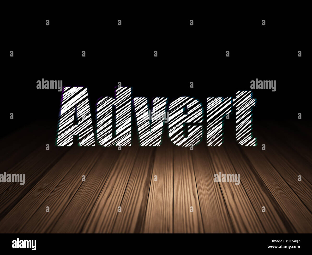 Marketing concept: Advert in grunge dark room Stock Photo - Alamy