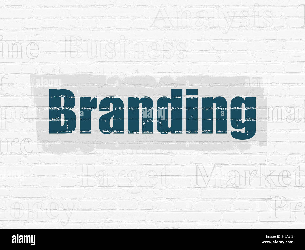 Advertising concept: Branding on wall background Stock Photo - Alamy