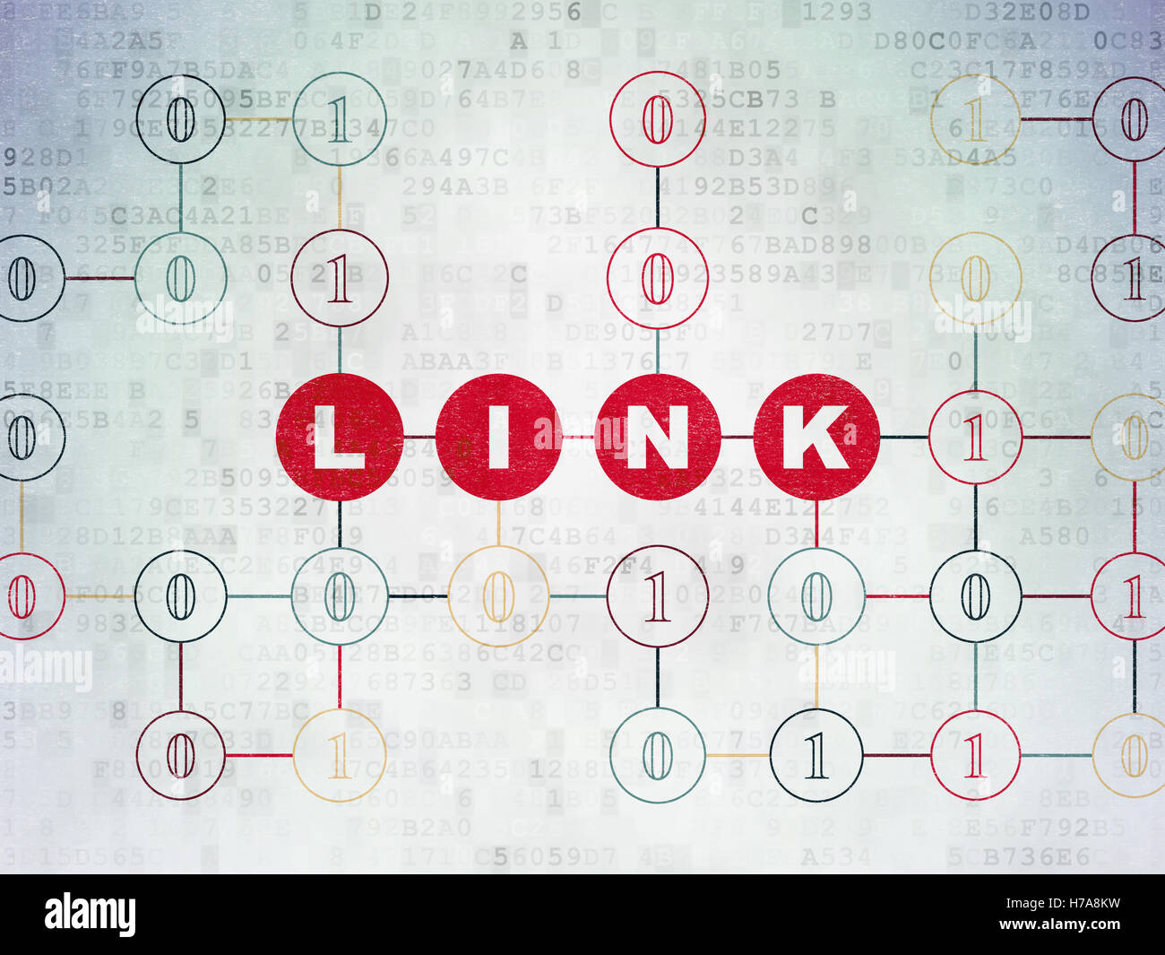 Web development concept: Link on Digital Data Paper background Stock ...