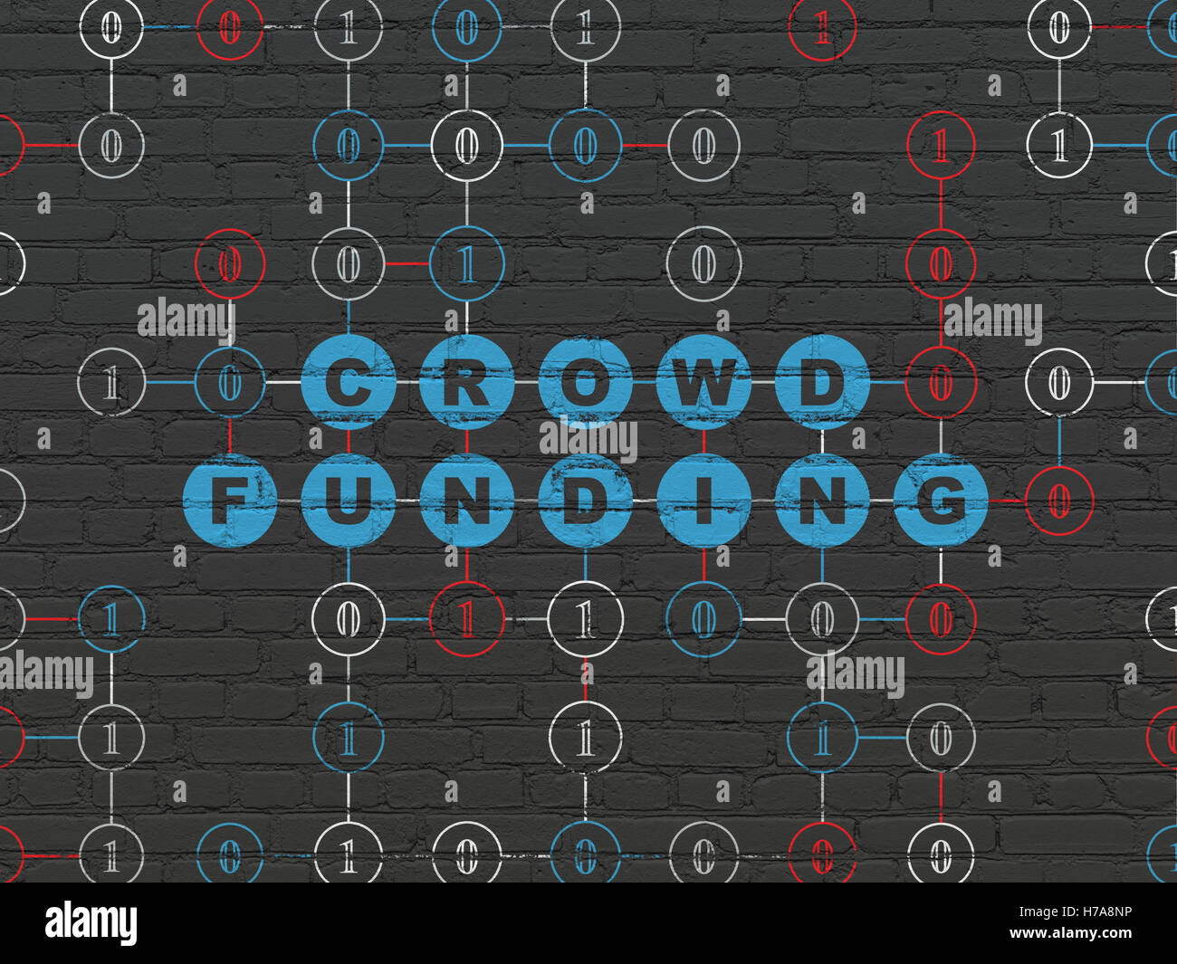 Finance concept: Crowd Funding on wall background Stock Photo - Alamy
