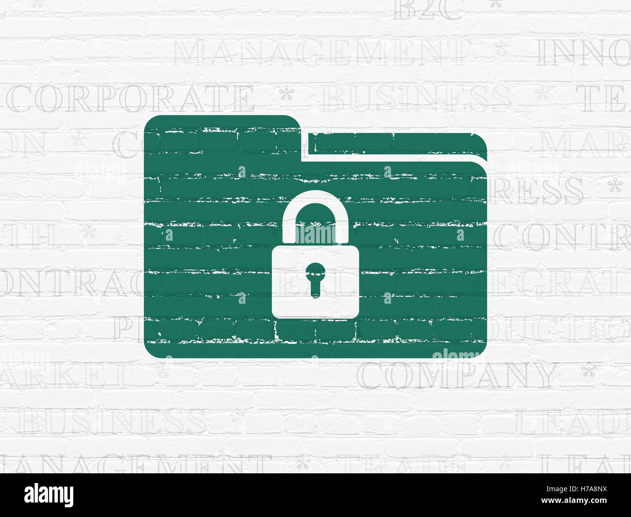 Finance concept: Folder With Lock on wall background Stock Photo - Alamy
