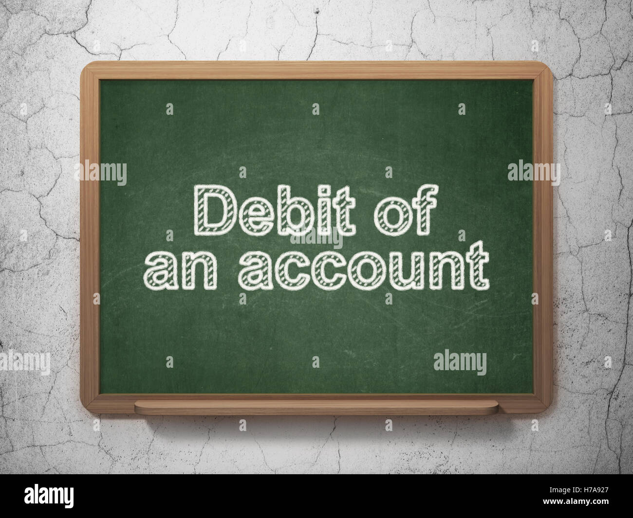 Currency concept: Debit of An account on chalkboard background Stock ...