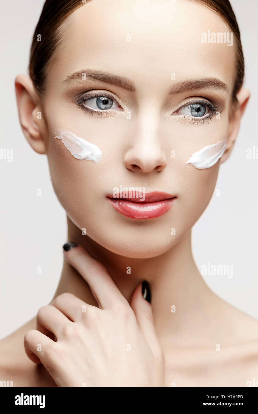 Beautiful Woman with Clean Fresh Skin Stock Photo - Alamy
