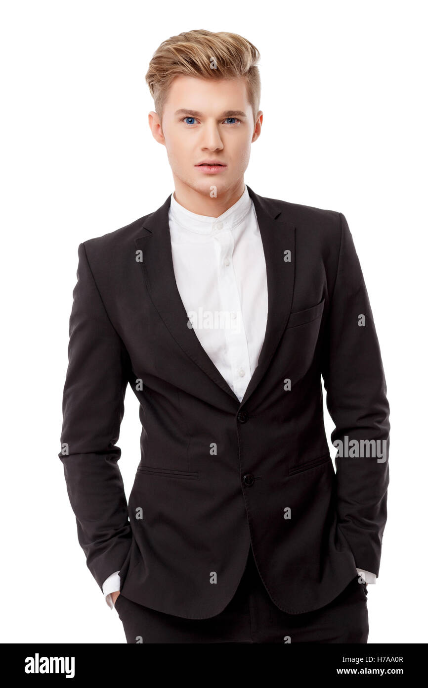 Portrait of a young handsome business man Stock Photo - Alamy