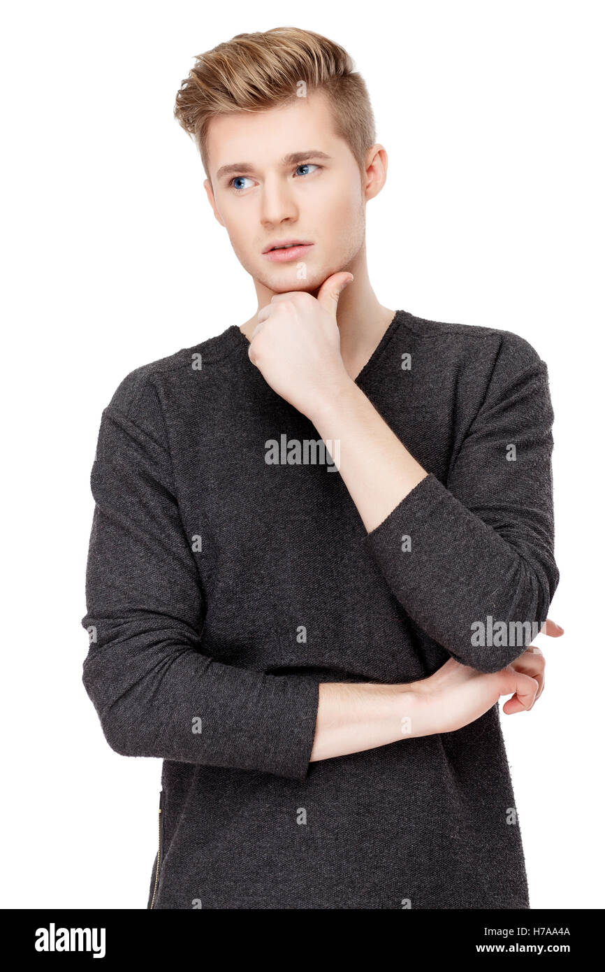 Portrait of young caucasian man Stock Photo - Alamy