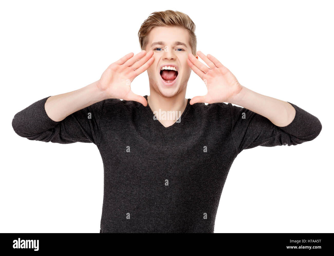 Portrait of young caucasian man Stock Photo - Alamy