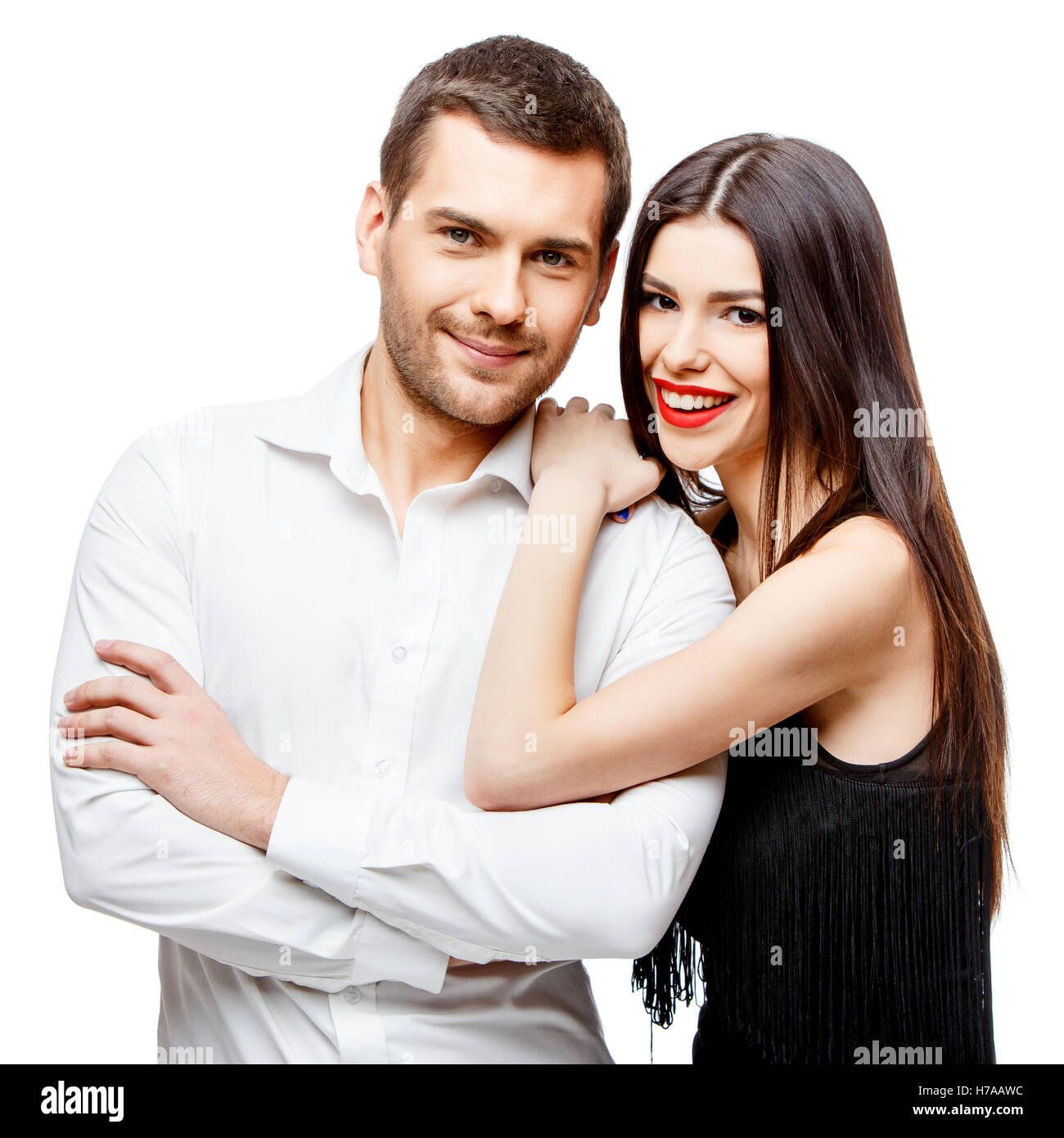 Portrait of a beautiful young happy smiling couple Stock Photo - Alamy