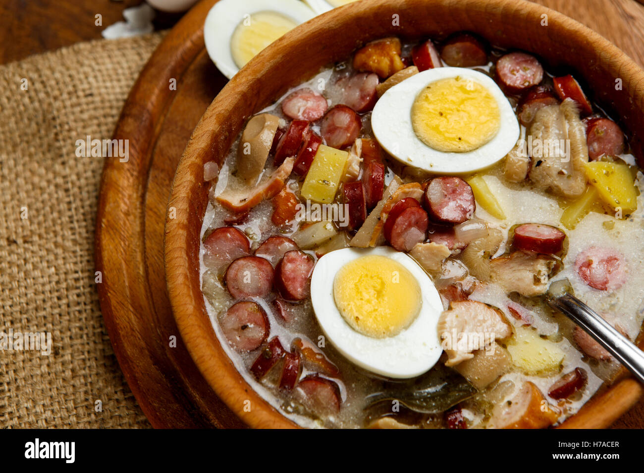 Traditional polish Easter soup Zurek Stock Photo - Alamy