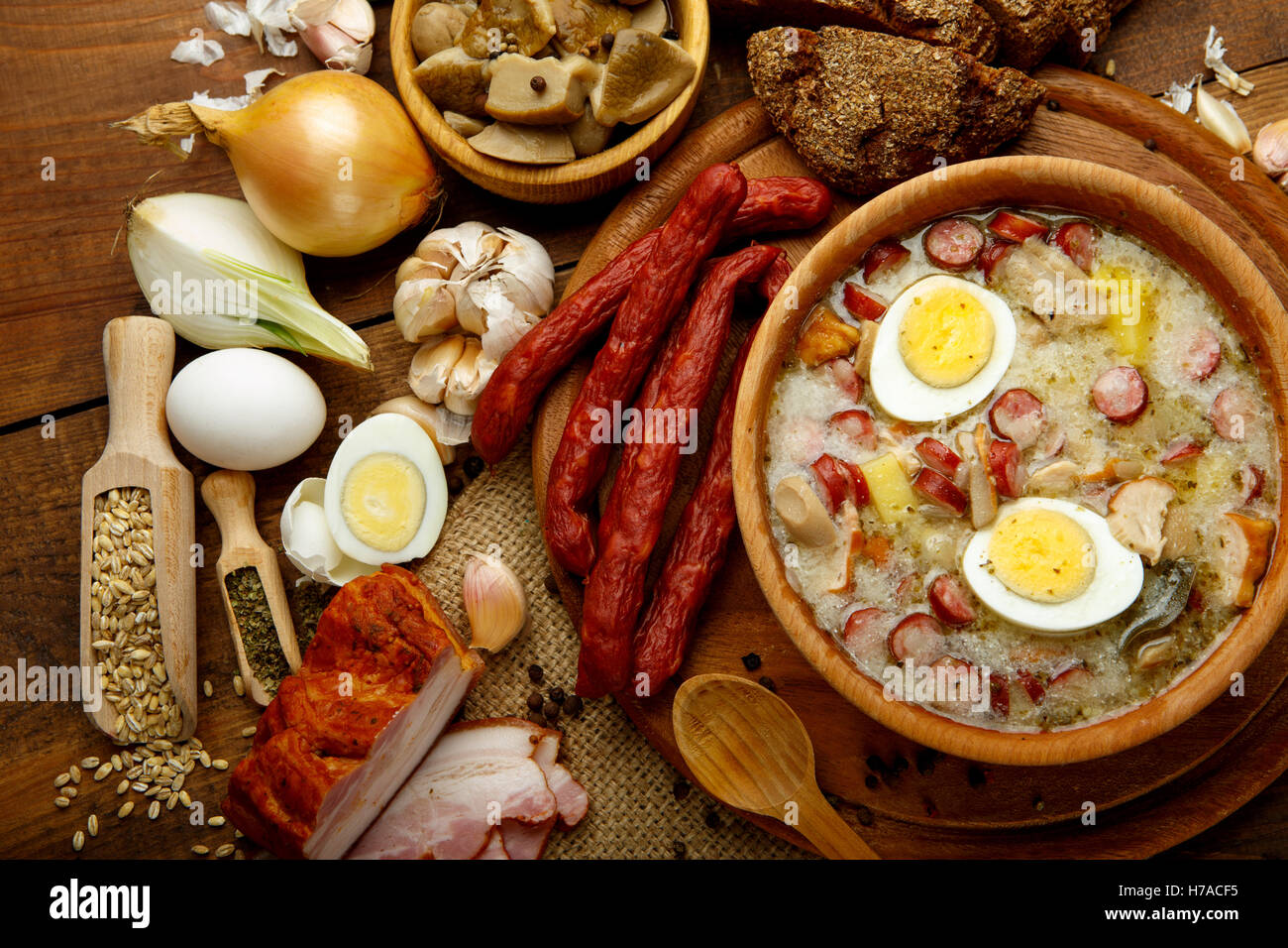 Traditional polish Easter soup Zurek Stock Photo - Alamy