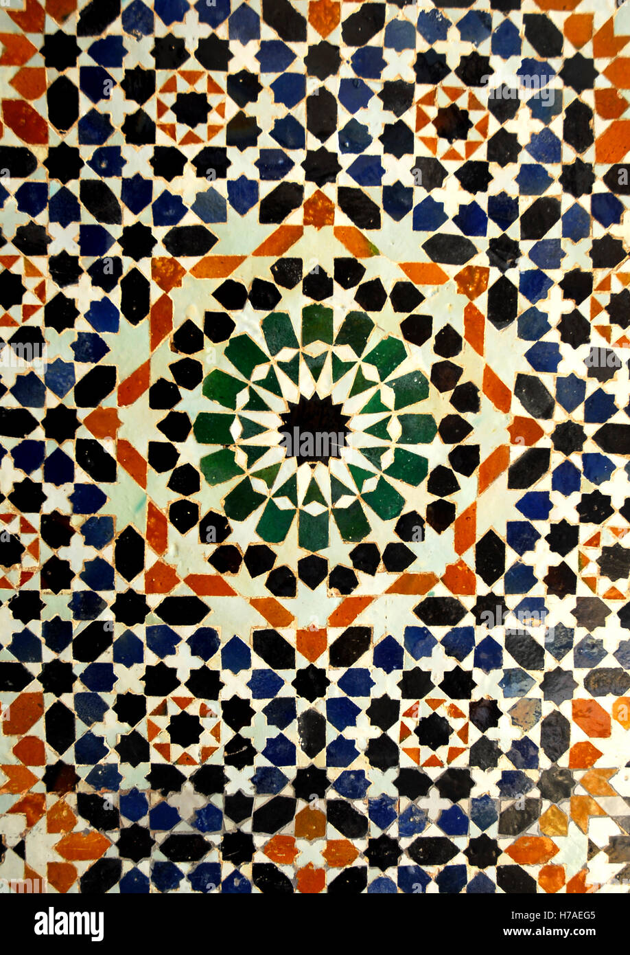 North Africa, Morocco, Maroc, Fes, Mosaic Tiles Stock Photo - Alamy