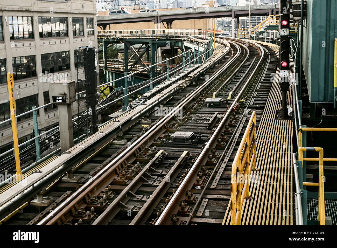 Subway railroad in Queens Stock Photo - Alamy