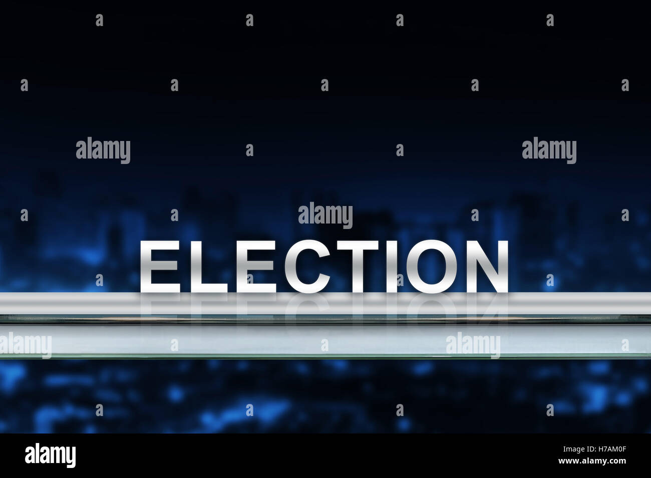 Election on metal railing with blurred background Stock Photo - Alamy