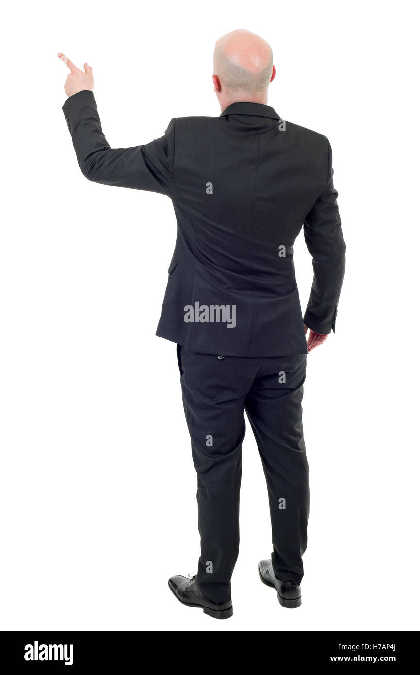 young businessman full body, pointing, in a white background Stock ...
