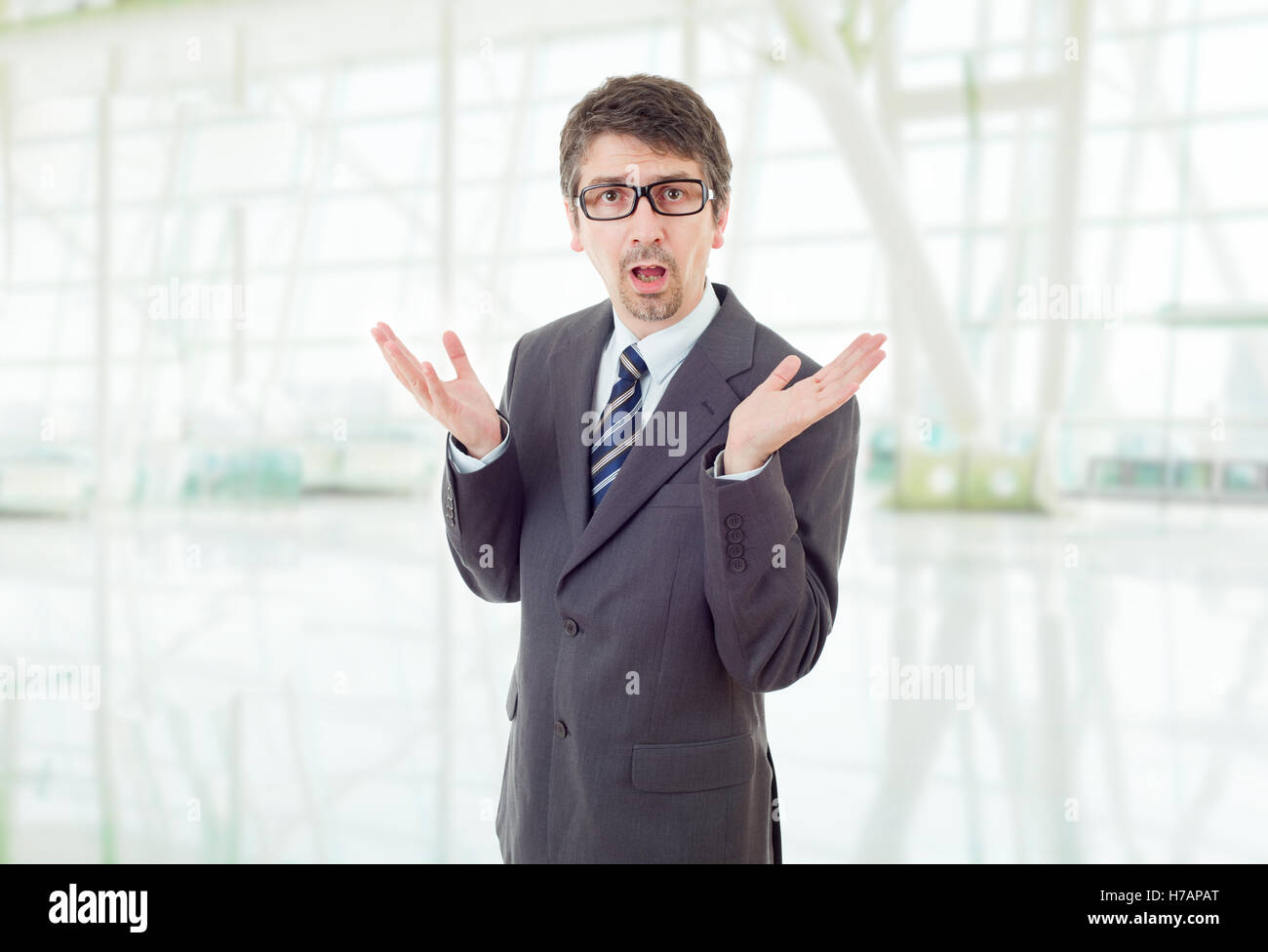 silly business man portrait at the office Stock Photo - Alamy