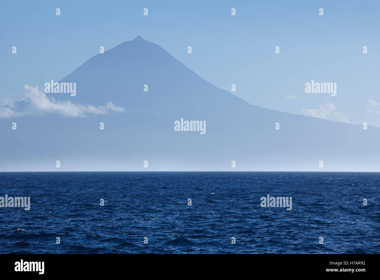 Azores landscape with Pico mountain and atlantic ocean. Portugal ...