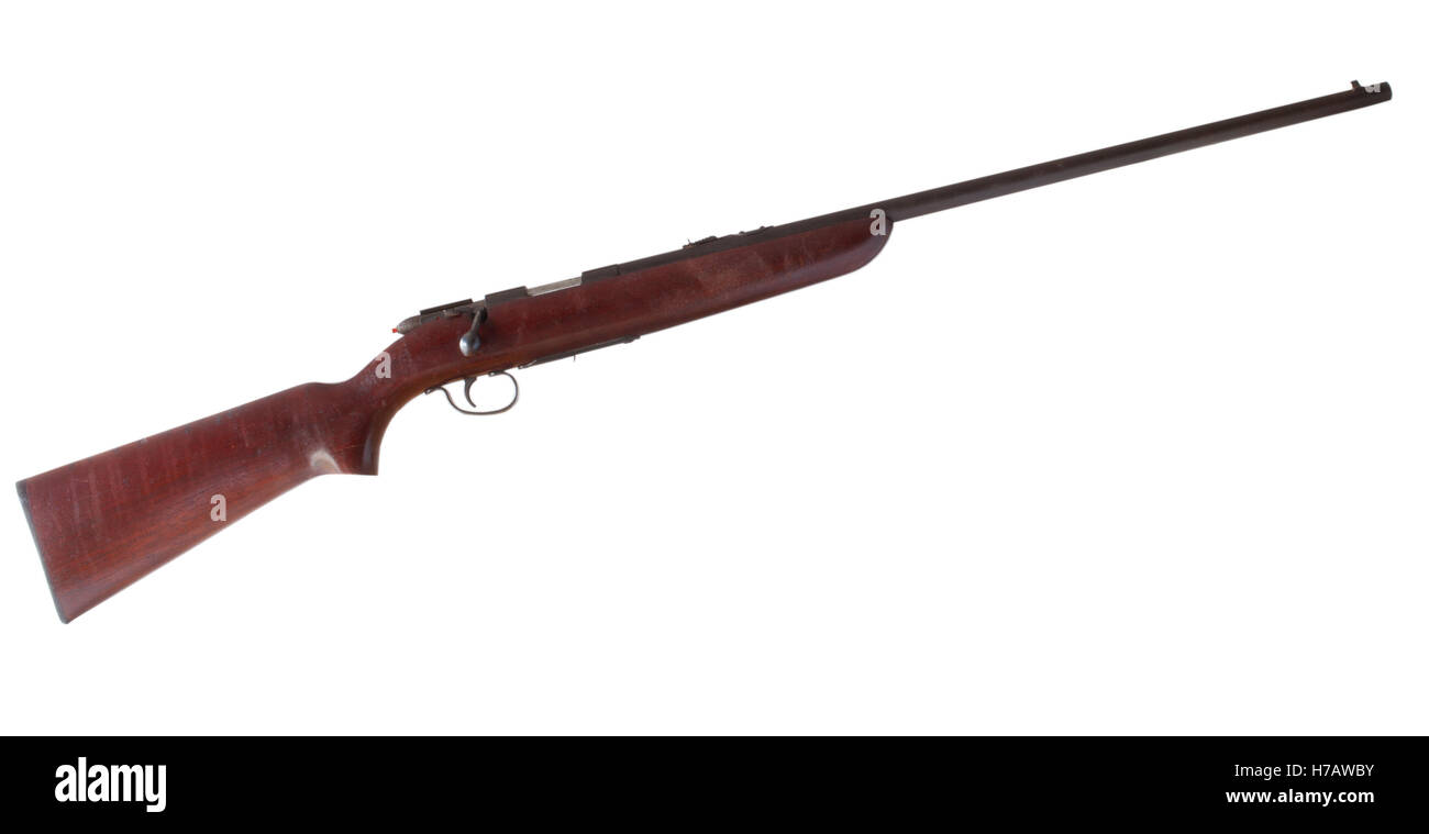 Rifle that cycles a cartridge with every turn of the bolt isolated on ...