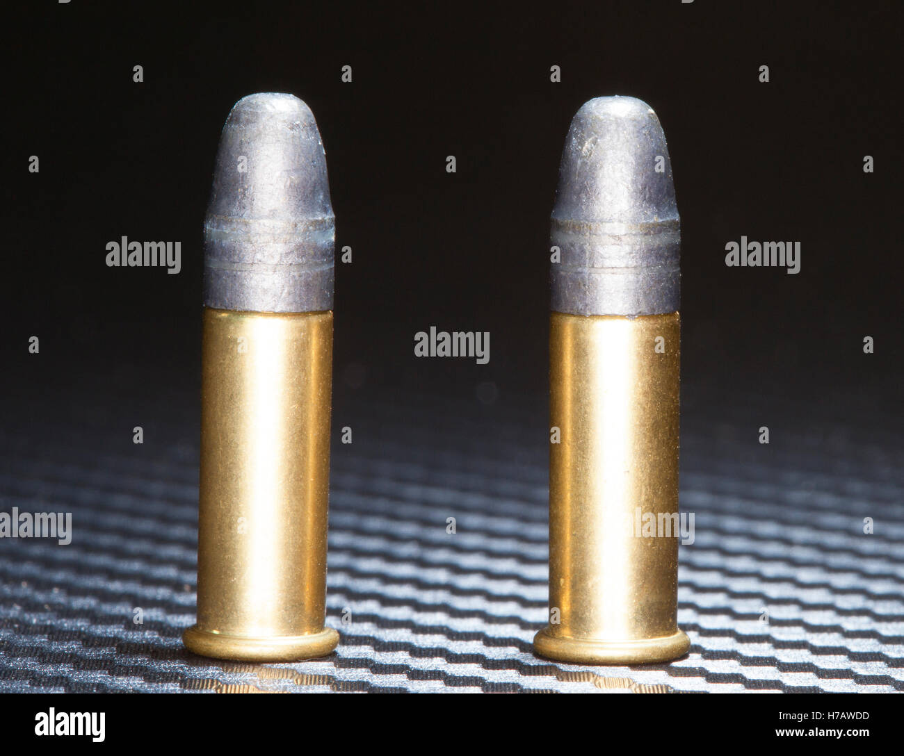Rim fire ammo designed to go into a twenty two Stock Photo - Alamy