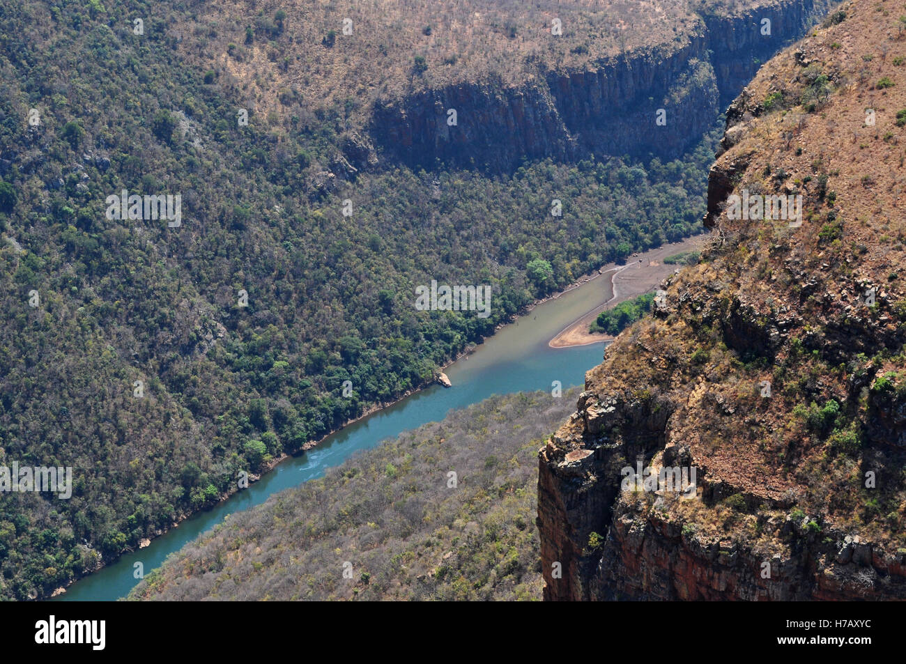 South Africa: aerial view of Blyde River Canyon, a natural feature in ...