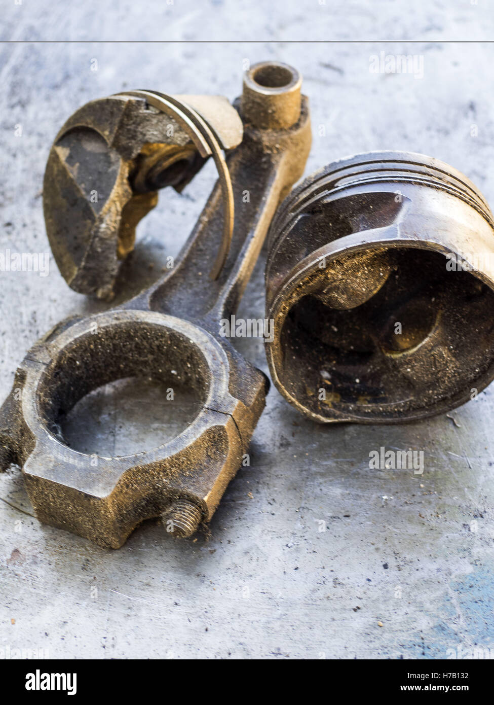 Broken and used piston on old metal background. 3rd Nov, 2016 ...