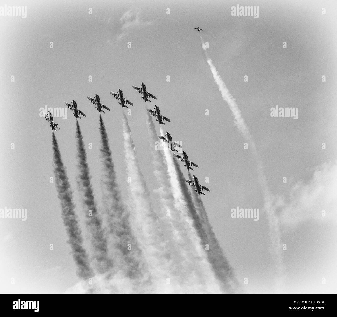 Italian airplane show Black and White Stock Photos & Images - Alamy