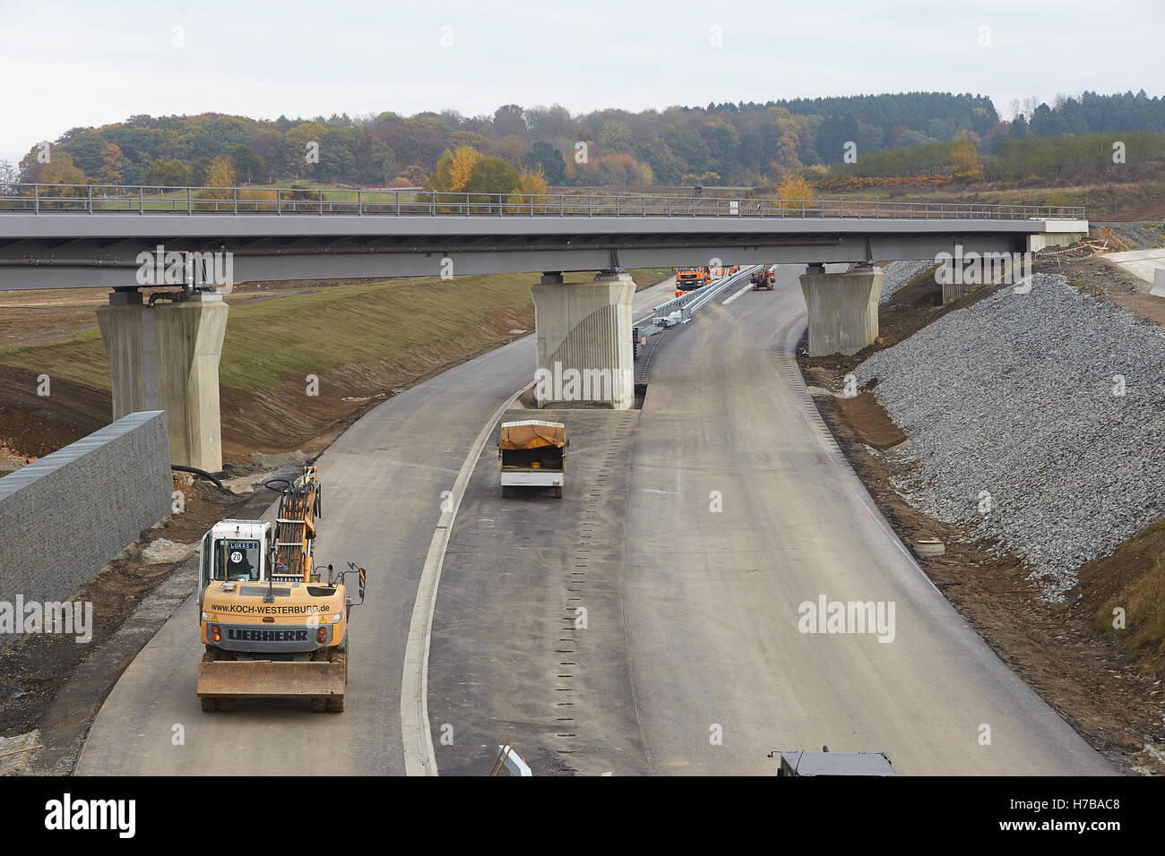View of the new railway bridge at the federal highway 255 between ...