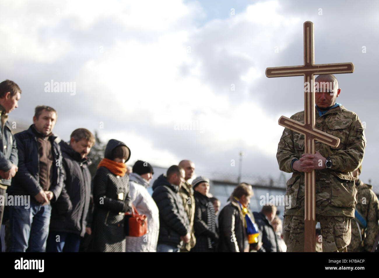 Kiev, Ukraine. 4th Nov, 2016. funeral ceremony for Ukrainian volunteers 'Aydar Battalion ...