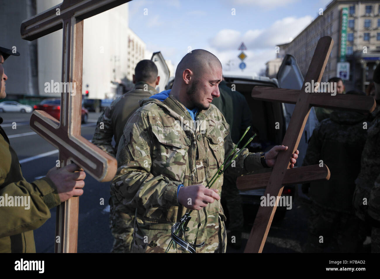 Kiev, Ukraine. 4th Nov, 2016. funeral ceremony for Ukrainian volunteers 'Aydar Battalion ...