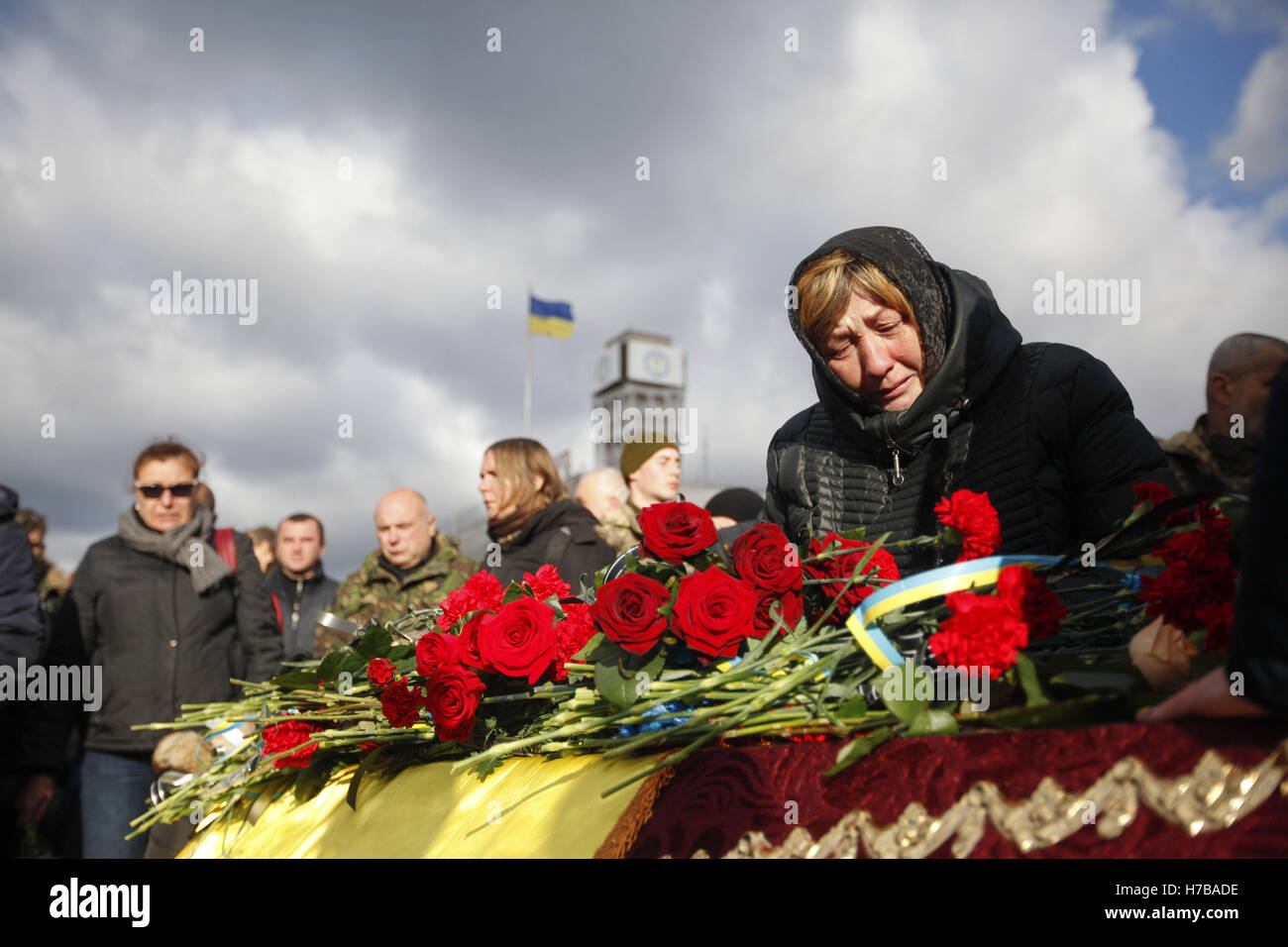 Kiev, Ukraine. 4th Nov, 2016. funeral ceremony for Ukrainian volunteers 'Aydar Battalion ...