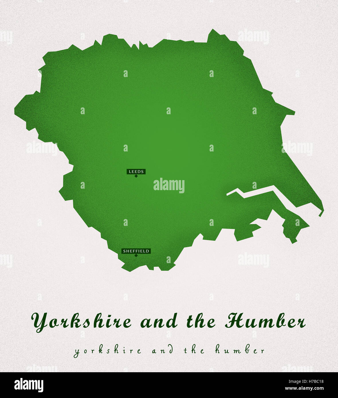 Yorkshire and the Humber UK Art Map Stock Photo - Alamy