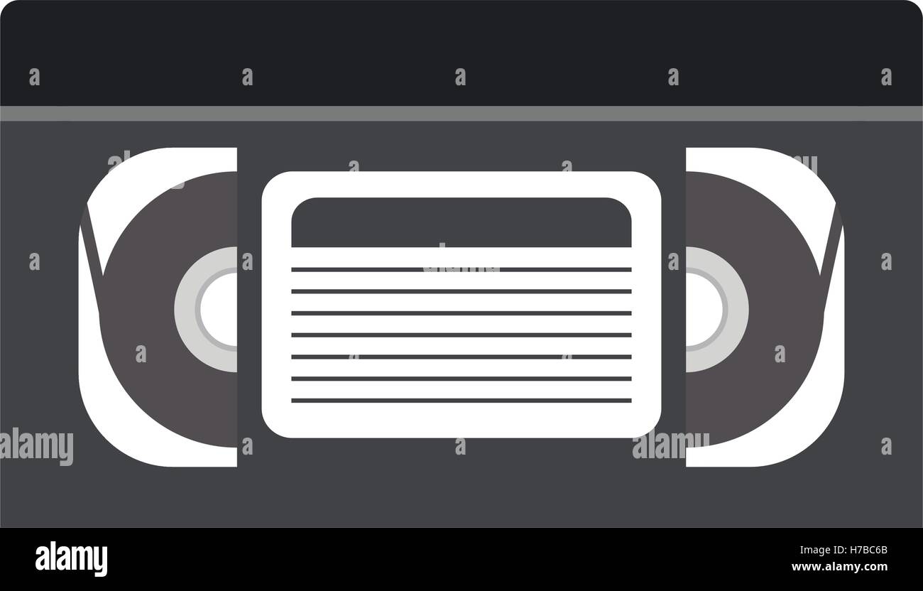 video cassette tape icon over white background. vector illustration ...