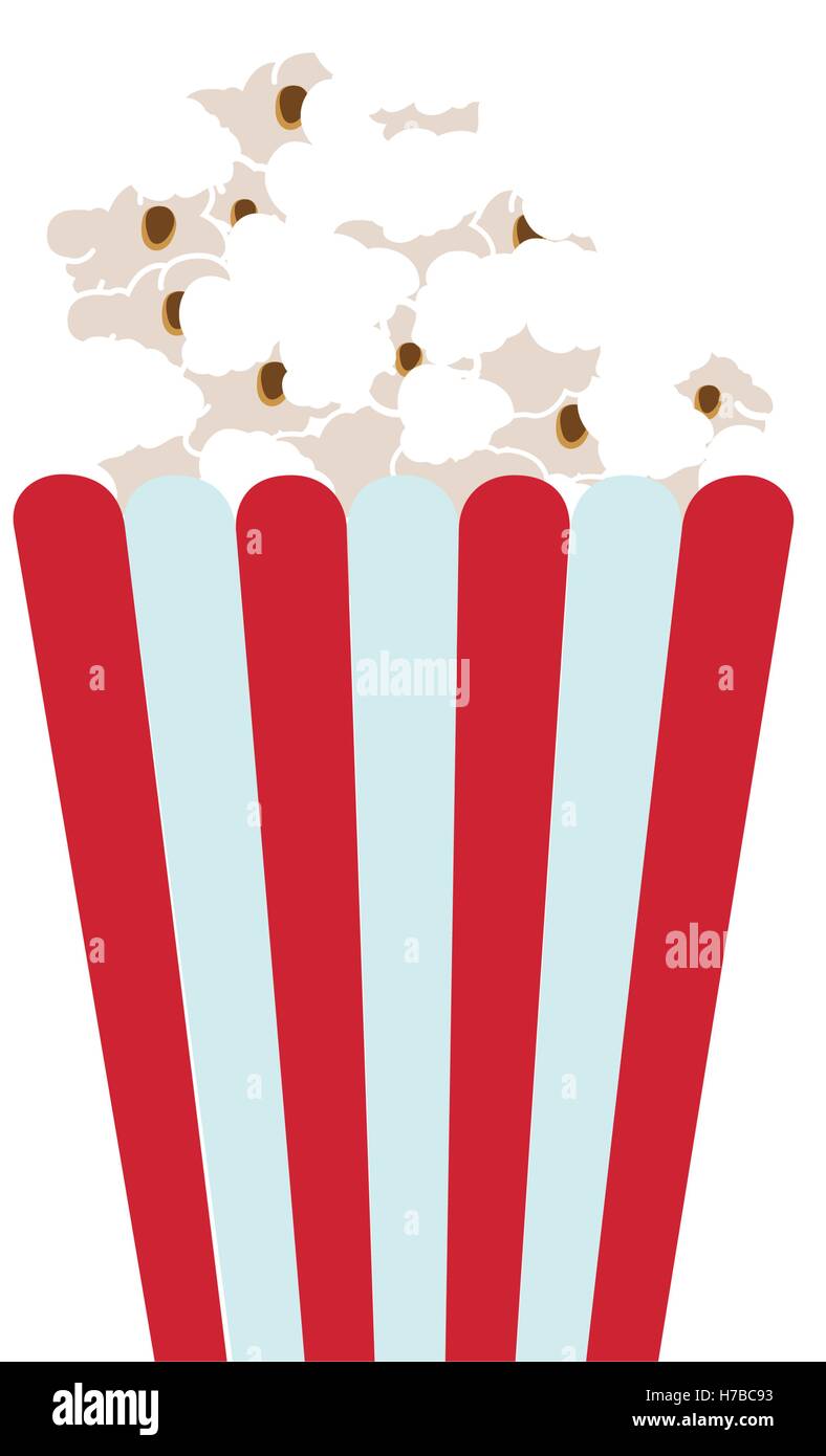 popcorn box icon over white background. cinema design. vector ...
