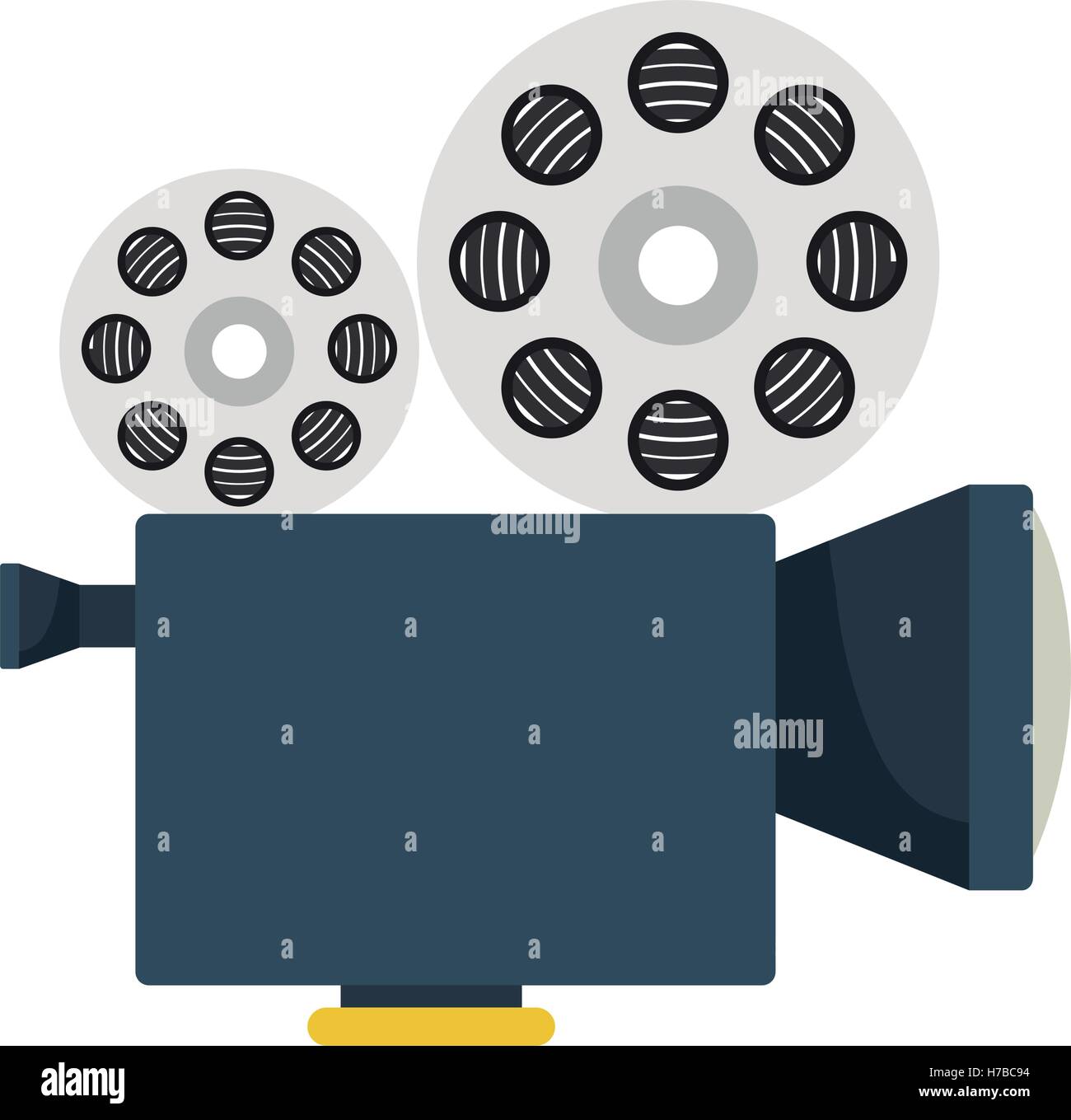 cinema camera with films reels over white background. vector ...