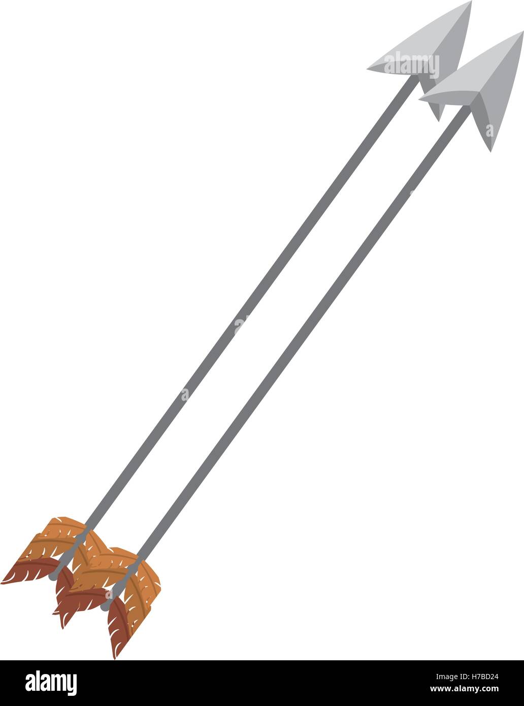 archery weapon arrow icon over white background. vector illustration ...