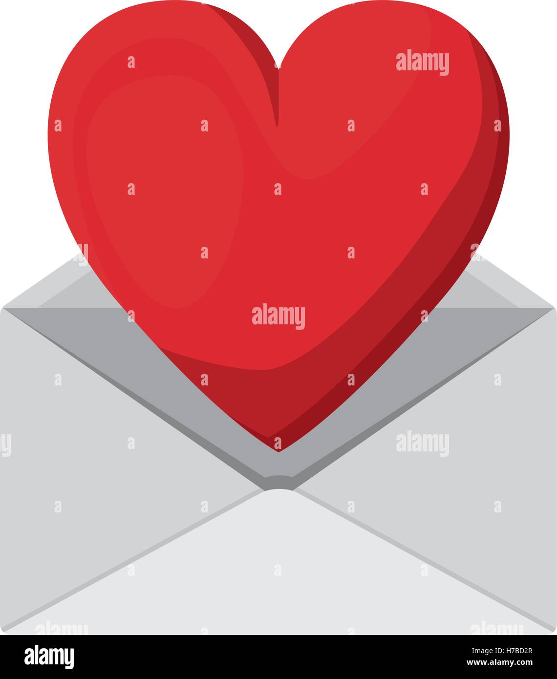envelope with red heart icon over white background. vector illustration ...