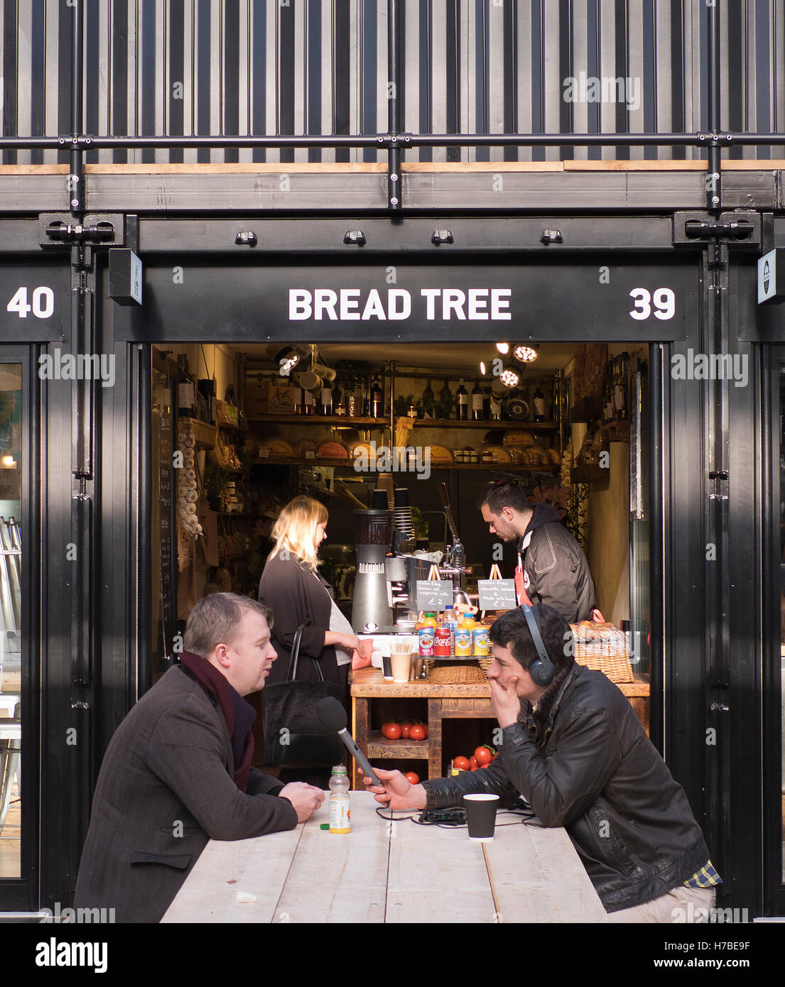 Radio interview in Boxpark pop-up mall in Croydon Greater London United ...