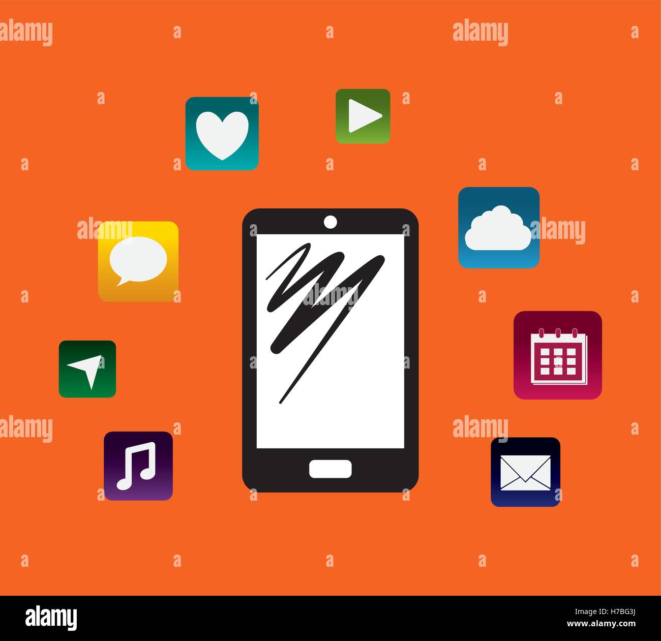 Mobile app technology icon vector illustration graphic design Stock ...