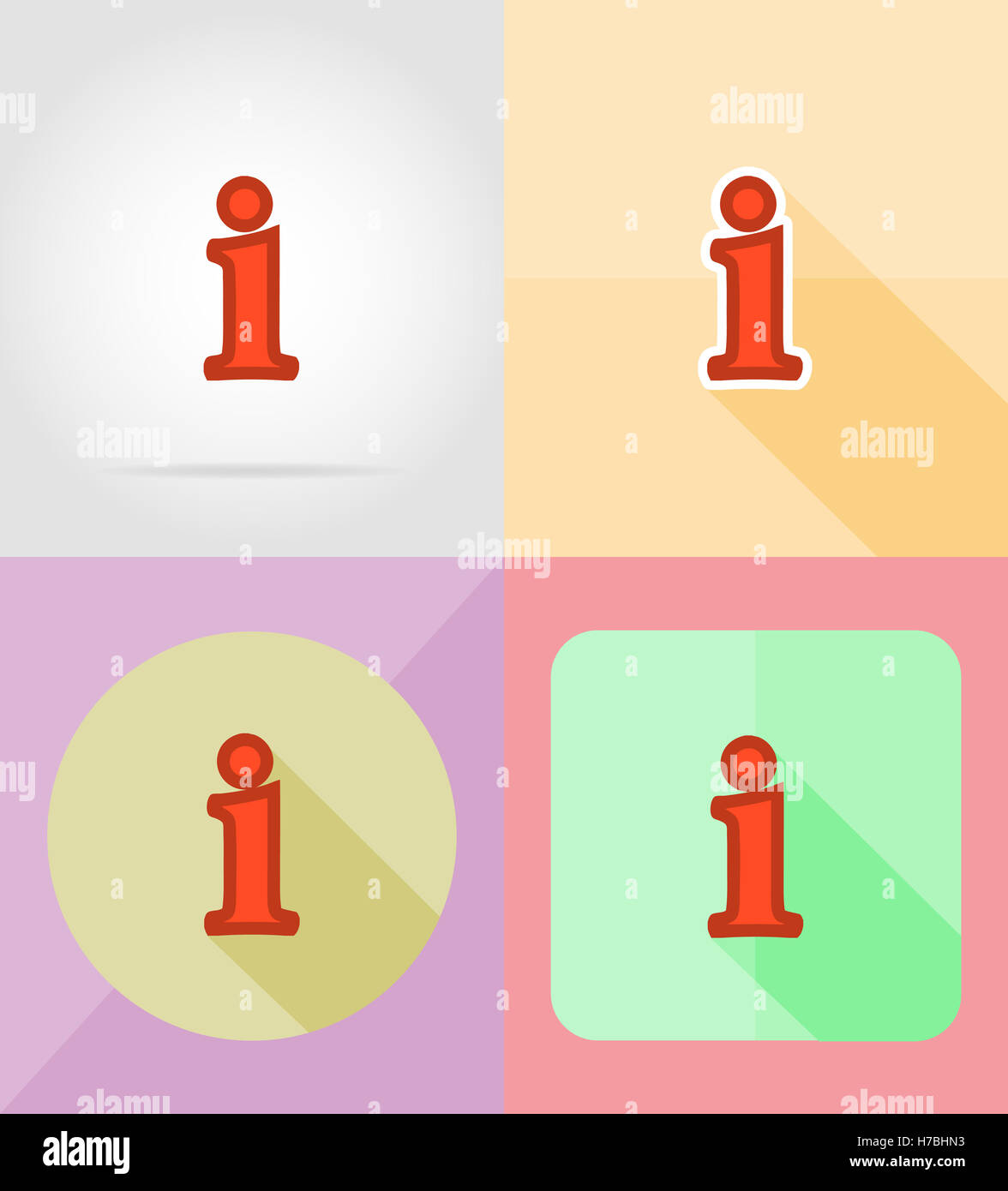 information service flat icons illustration isolated on background ...