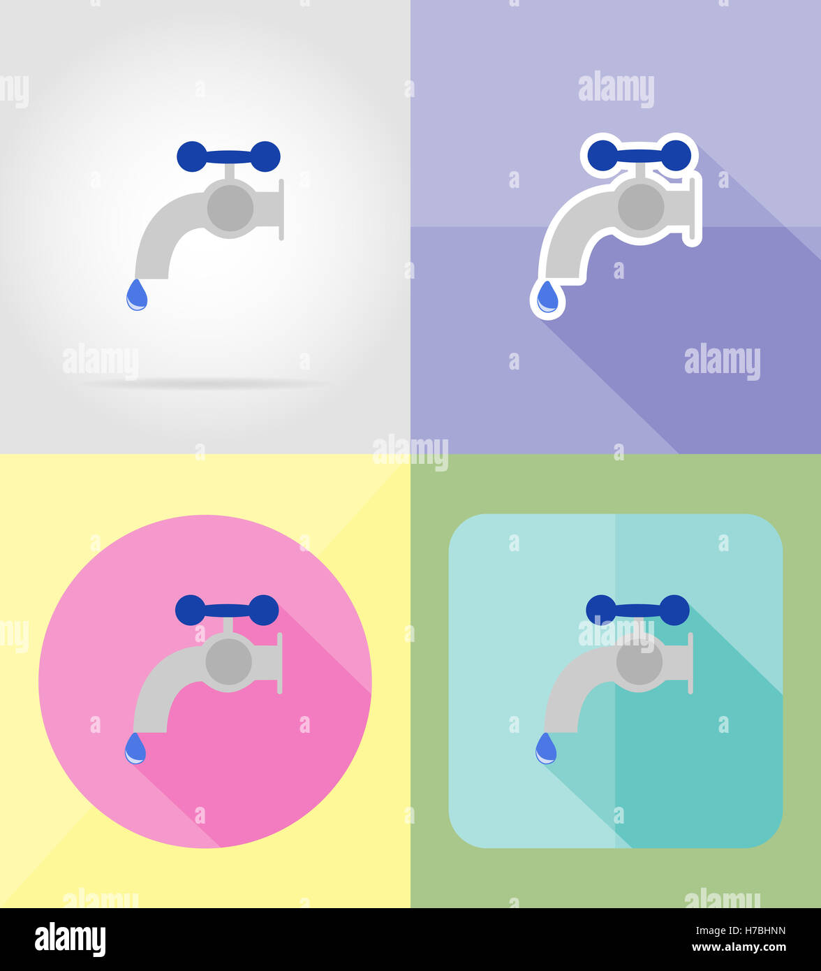 drinking water flat icons illustration isolated on background Stock ...