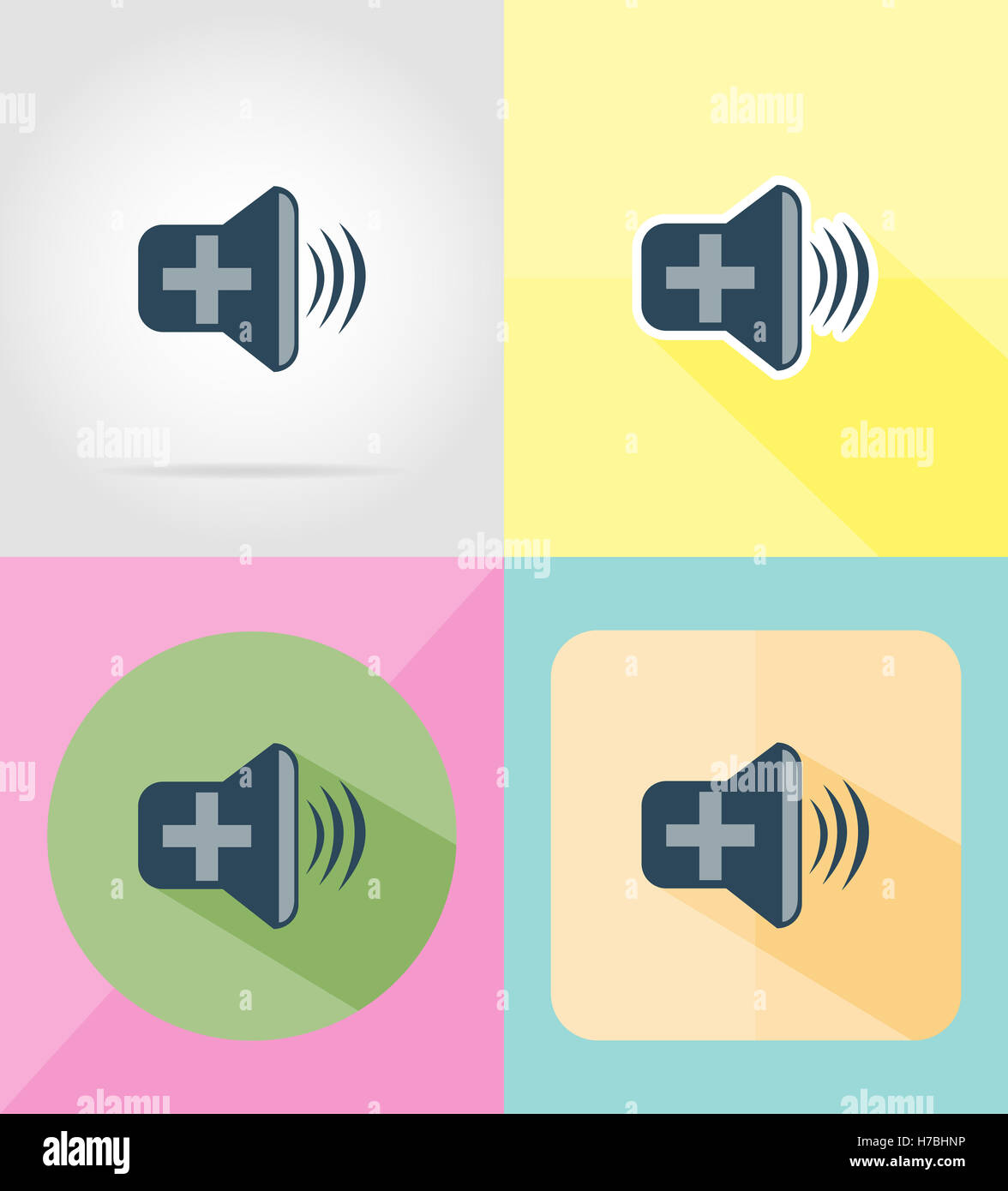 sound flat icons illustration isolated on background Stock Photo - Alamy