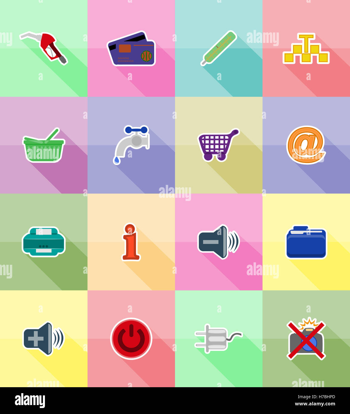 service flat icons illustration isolated on background Stock Photo - Alamy