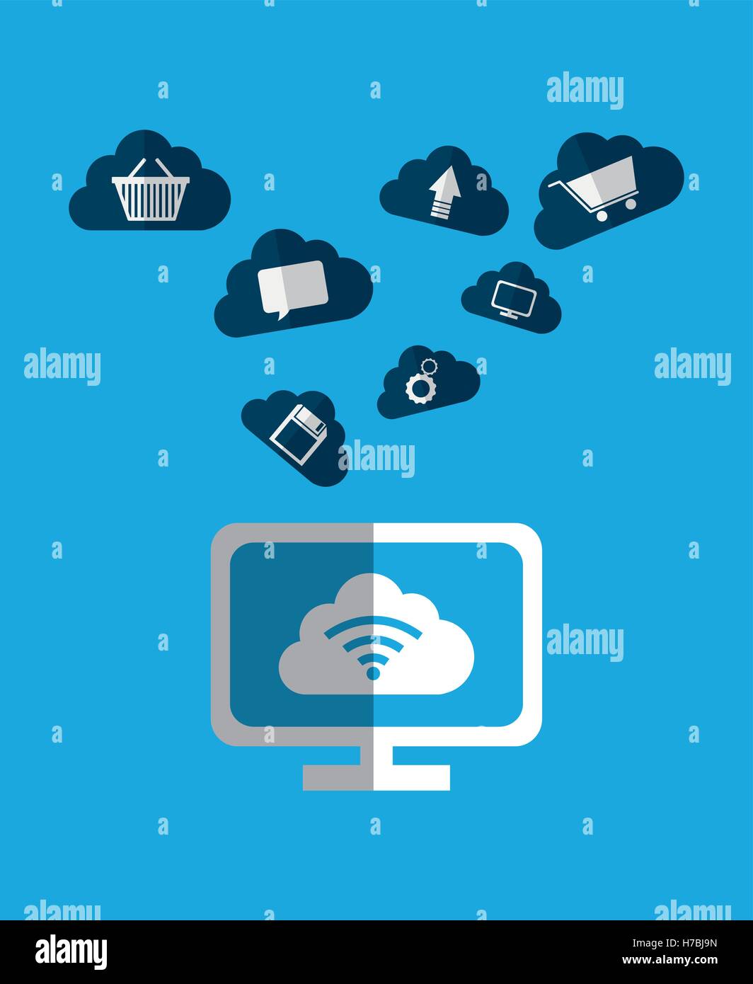 Cloud computing technology icon vector illustration graphic design ...