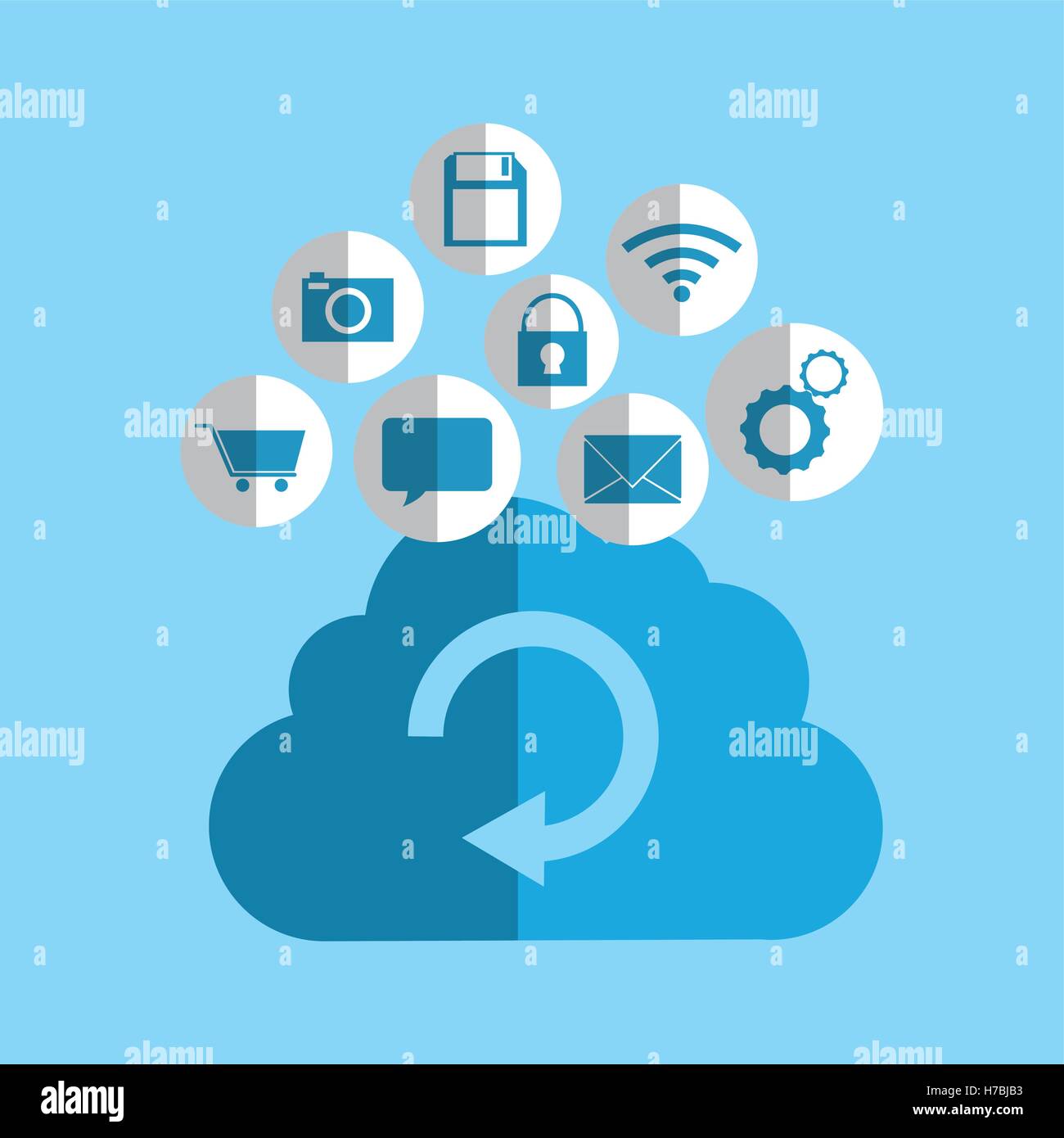 Cloud computing technology icon vector illustration graphic design ...