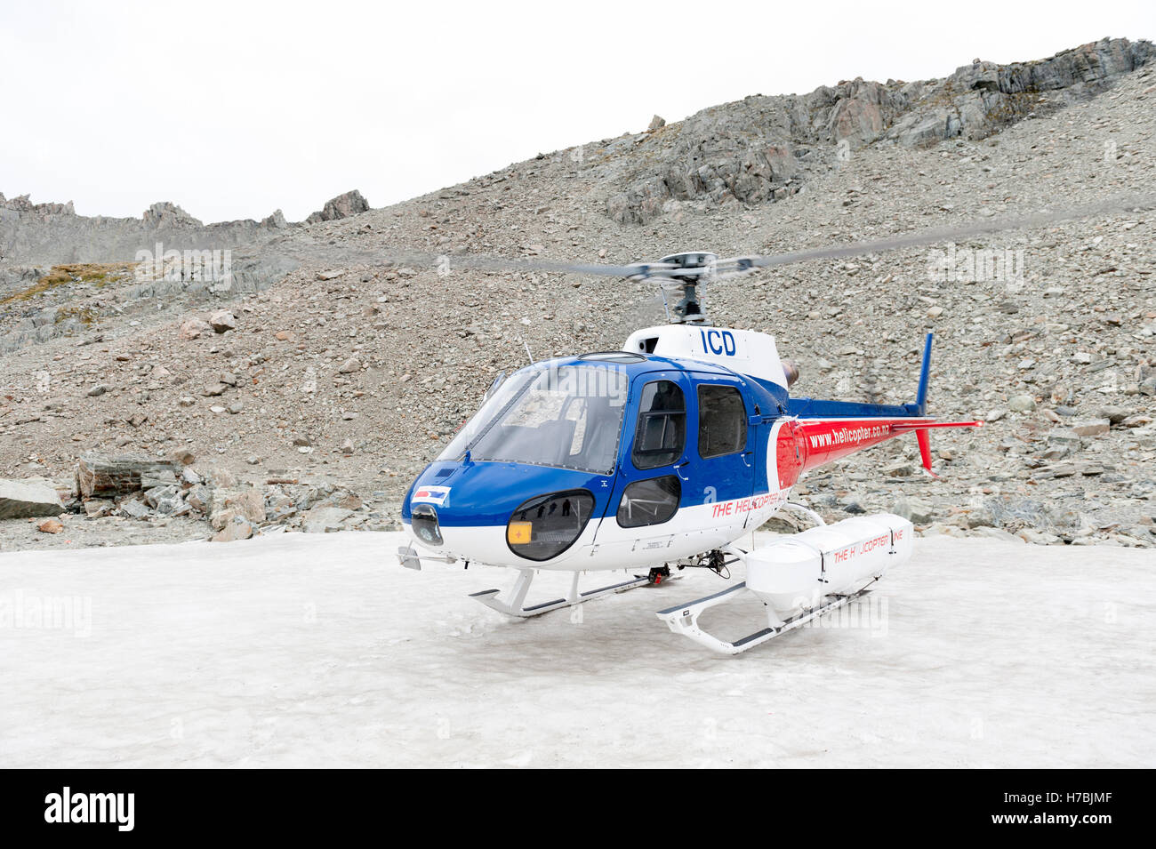 Mount Cook, New Zealand - February 2016: Helicopter from The Helicopter ...