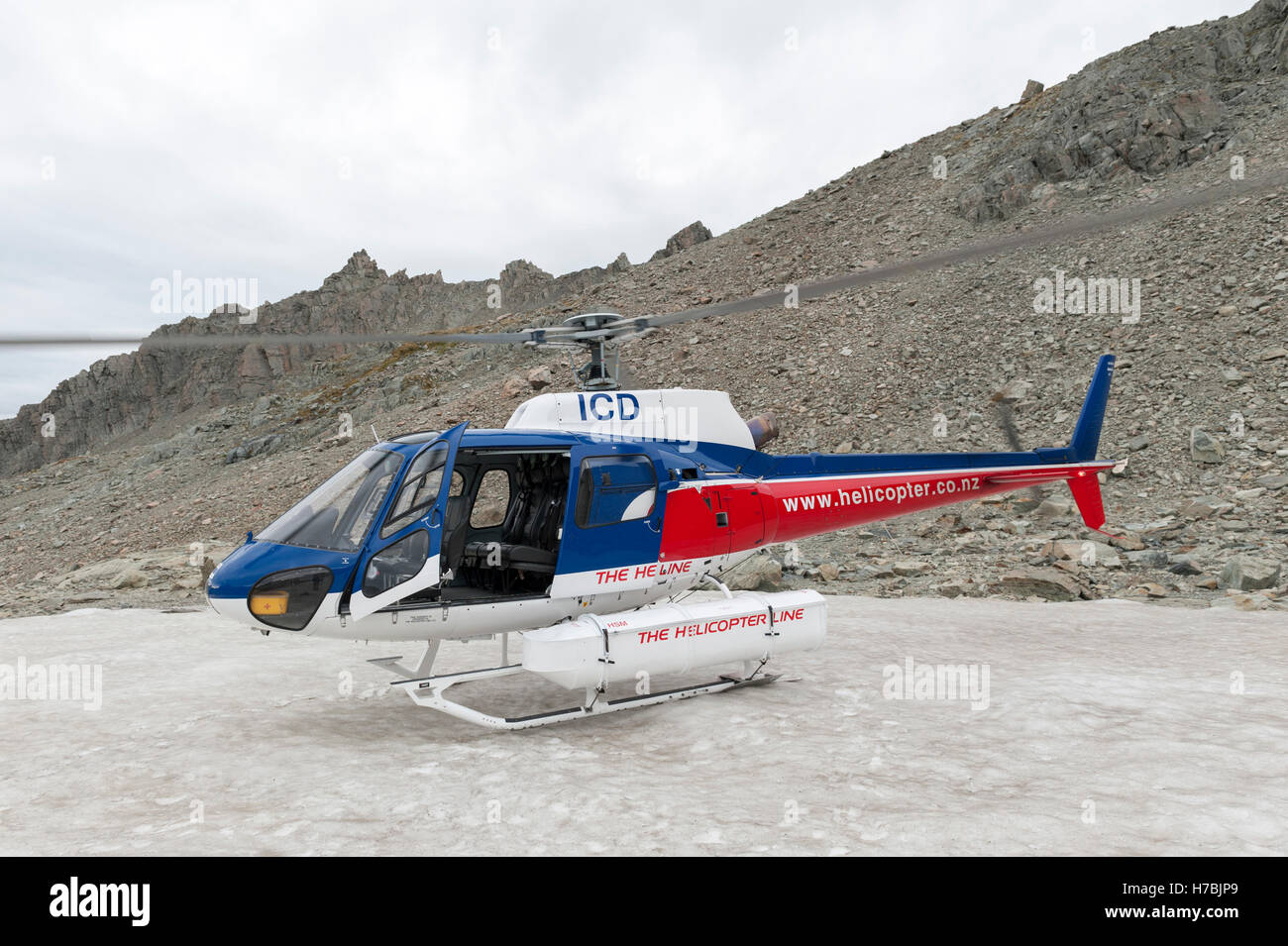 Mount Cook, New Zealand - February 2016: Helicopter from The Helicopter ...
