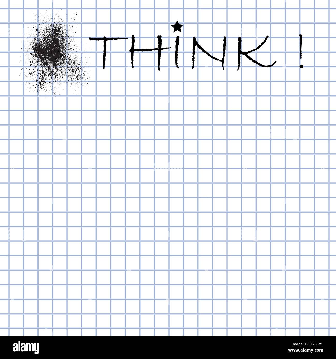 THINK message on the paper. Vector illustration Stock Vector Image ...